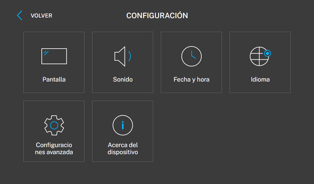 Menú de configuración | 2N Sentrio | Manuales detallados de los ...